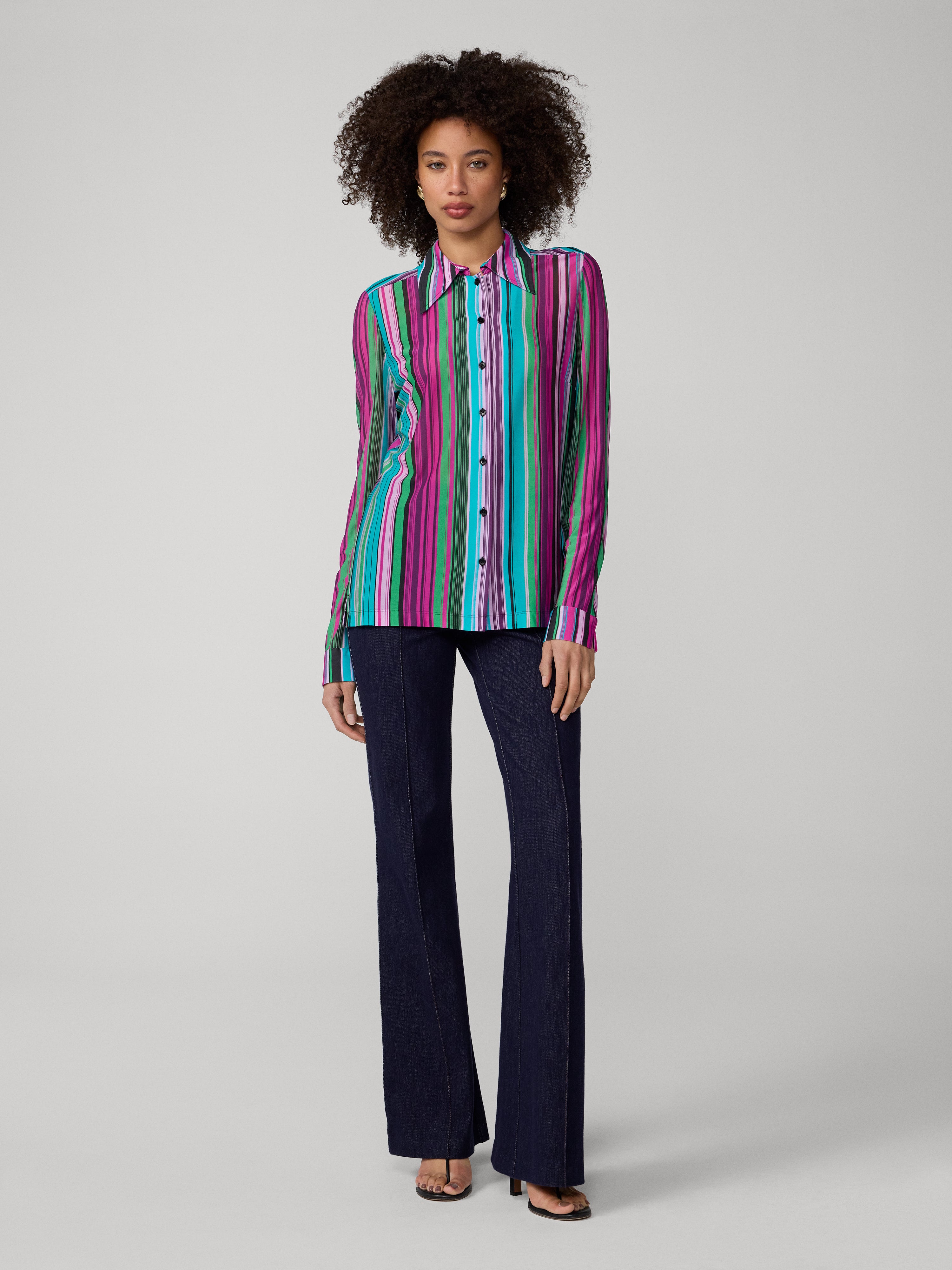 DIANE VON FURSTENBERG Diane von Furstenberg Striped Button-Up Shirt